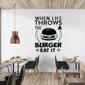 Burger Wall Decal Fast Food Wall Sticker Burger Wall Sticker Food Lover ...