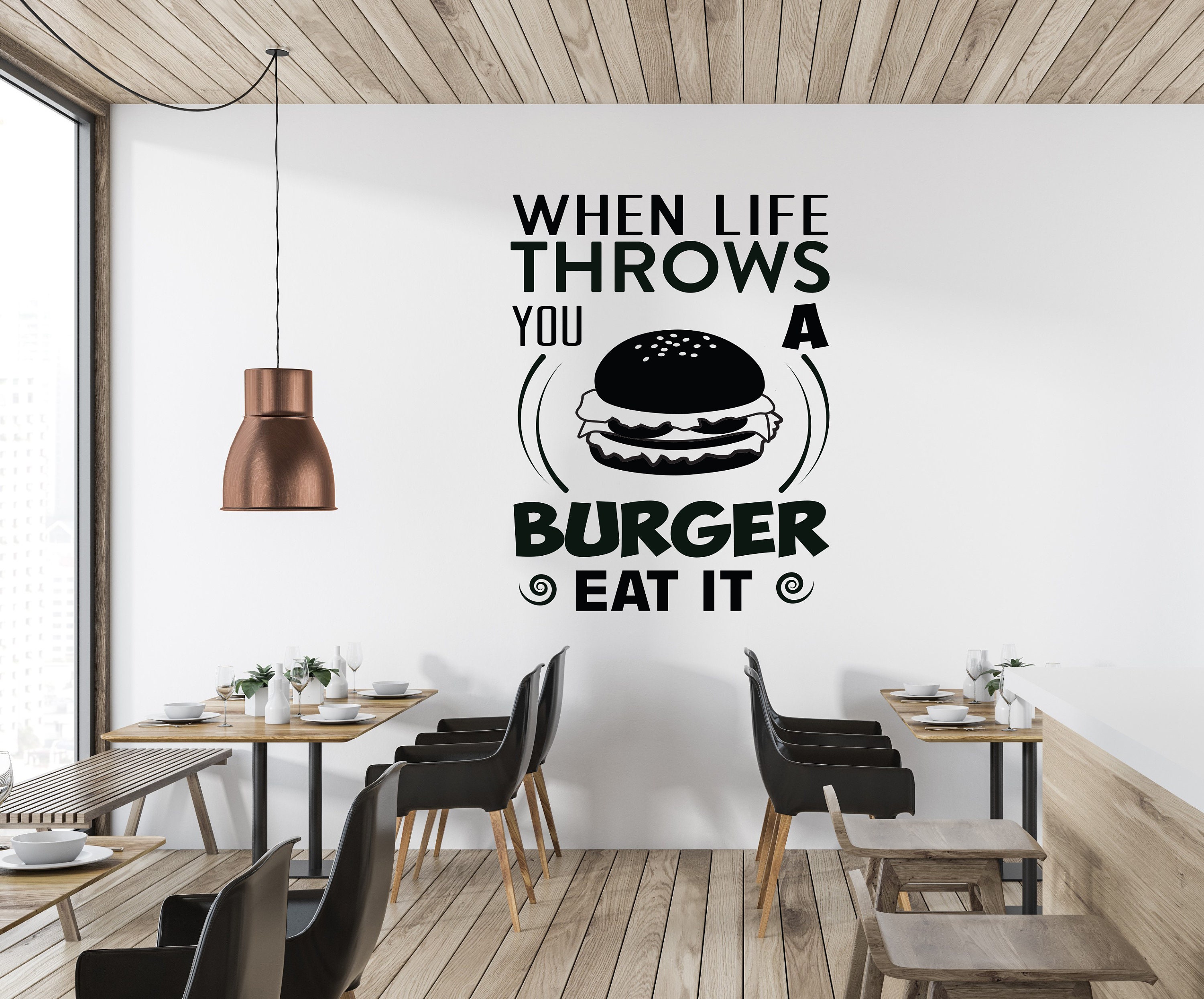 Burger Wall Decal Fast Food Wall Sticker Burger Wall Sticker Food Lover ...