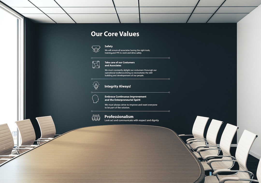 Our Core Values Decal,office Wall Decal,teamwork Decal, Office Wall Art ...