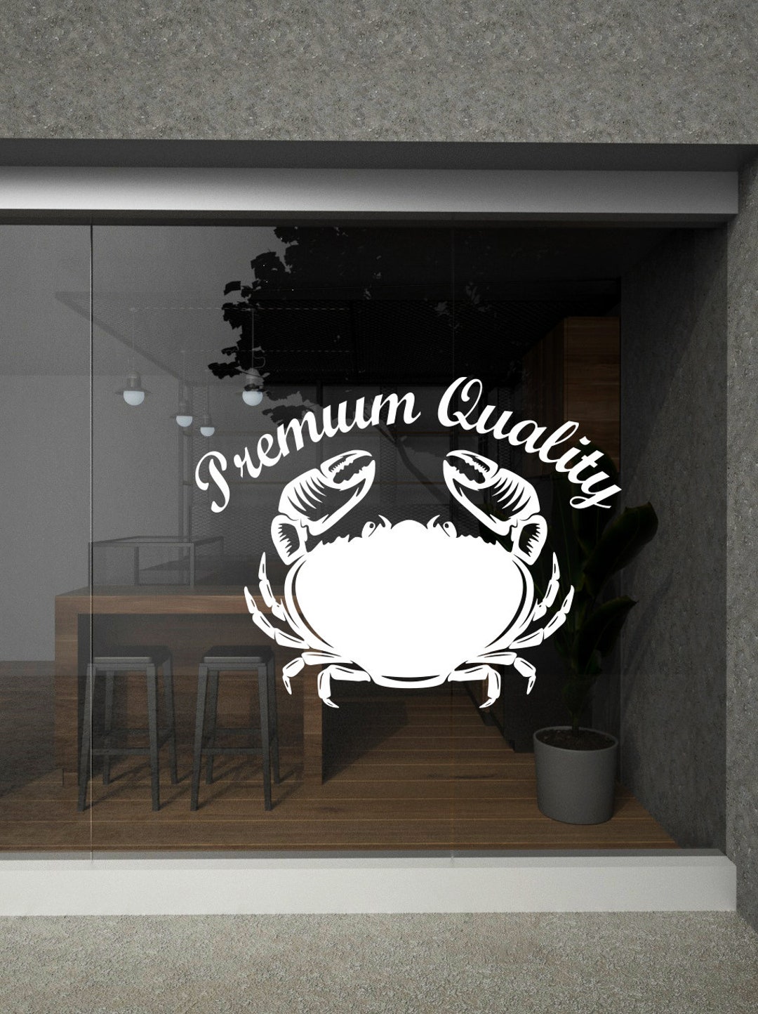 Seafood Wall Decal Fish Shop Decal Seafood Lovers Wall Decal Best ...