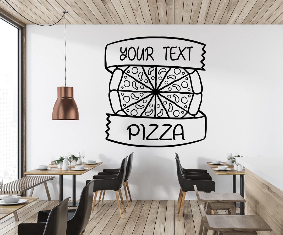 Pizza Personalized Wall Decal Pizzeria Wall Sticker Pizza Wall Sticker ...
