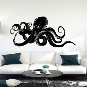 Octopus Wall Decal Octopus Wall Sticker Octopus Wall Art Window Sticker ...
