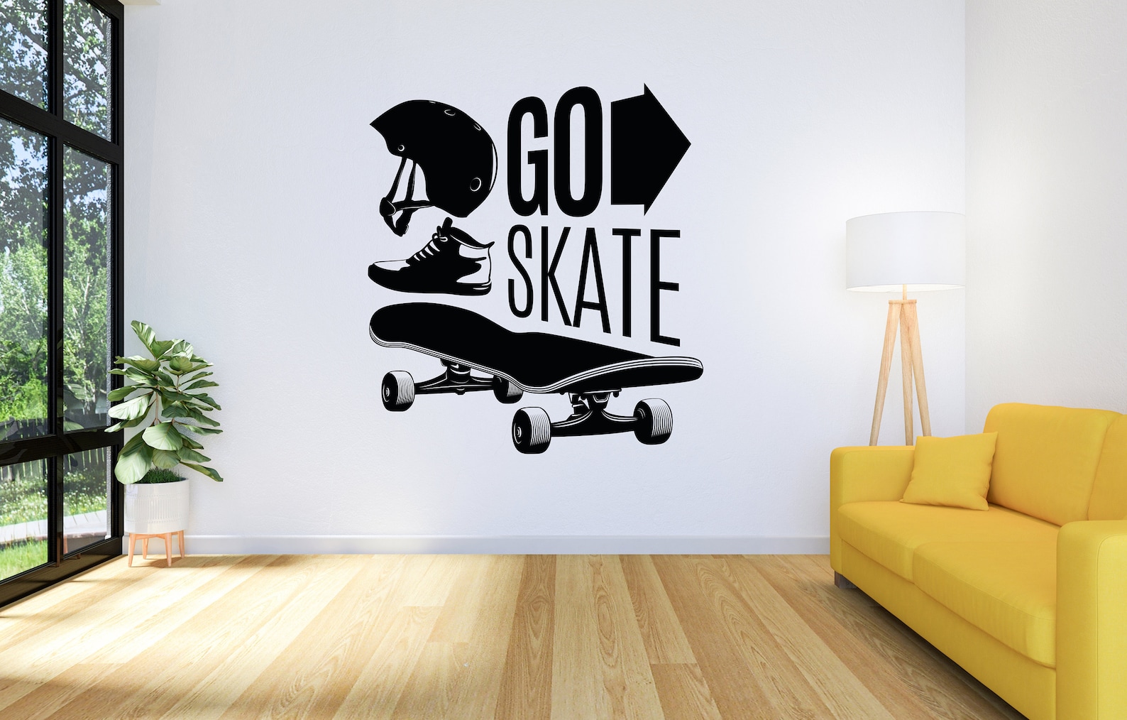 Skateboard Wall Decal Skate Decal Sport Decal Skateboard Wall | Etsy