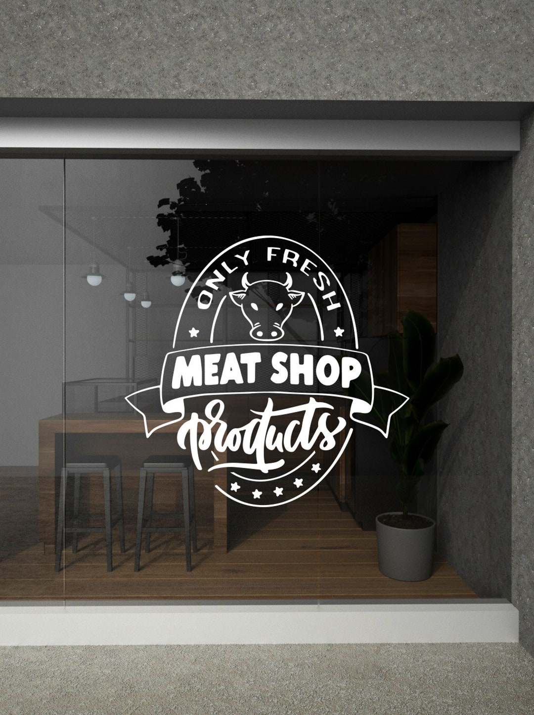 Butchery Wall Decal Meat Wall Decal Fresh Meat Sticker Butchery Wall ...