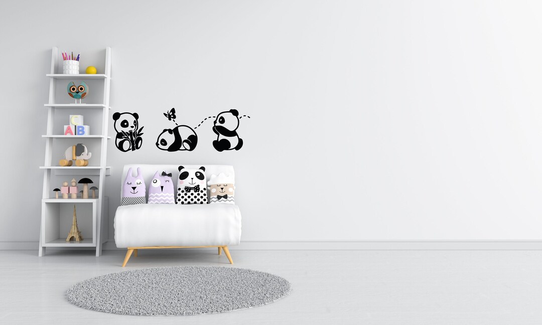 Panda Wall Decal Panda Wall Art Panda Wall Decor Panda Vinyl Sticker ...