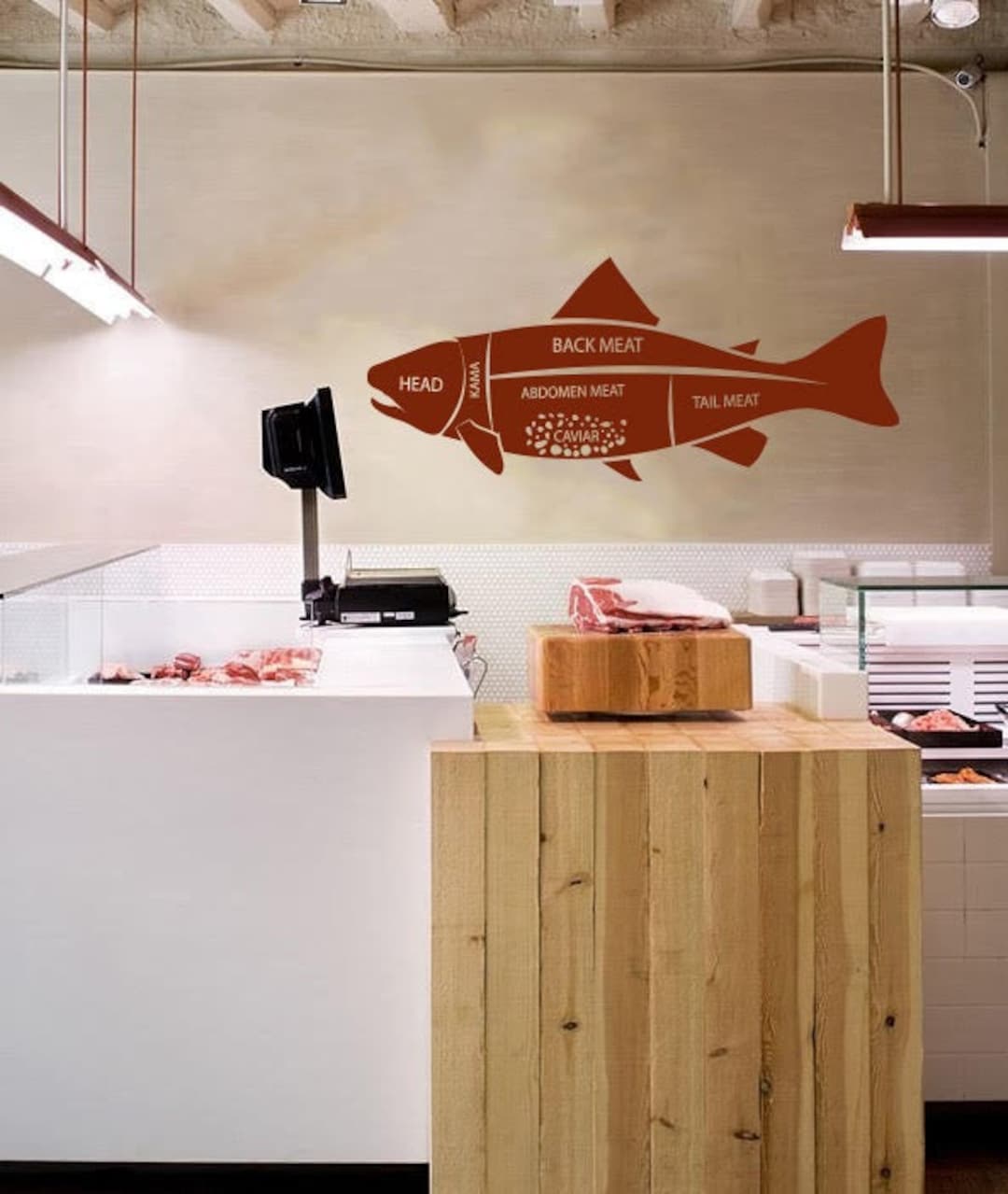 Seafood Wall Decal Fish Shop Decal Seafood Lovers Wall Decal Best ...