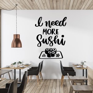 Sushi Bar Wall Decal Sushi Wall Sticker Sushi Wall Art Asian Food Decal ...