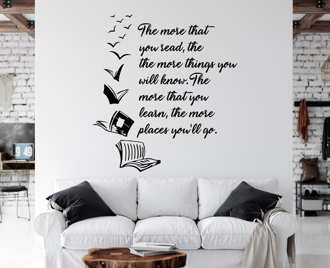 Book Wall Decal Book Wall Sticker Reading Book Decal Book Wall Sticker ...
