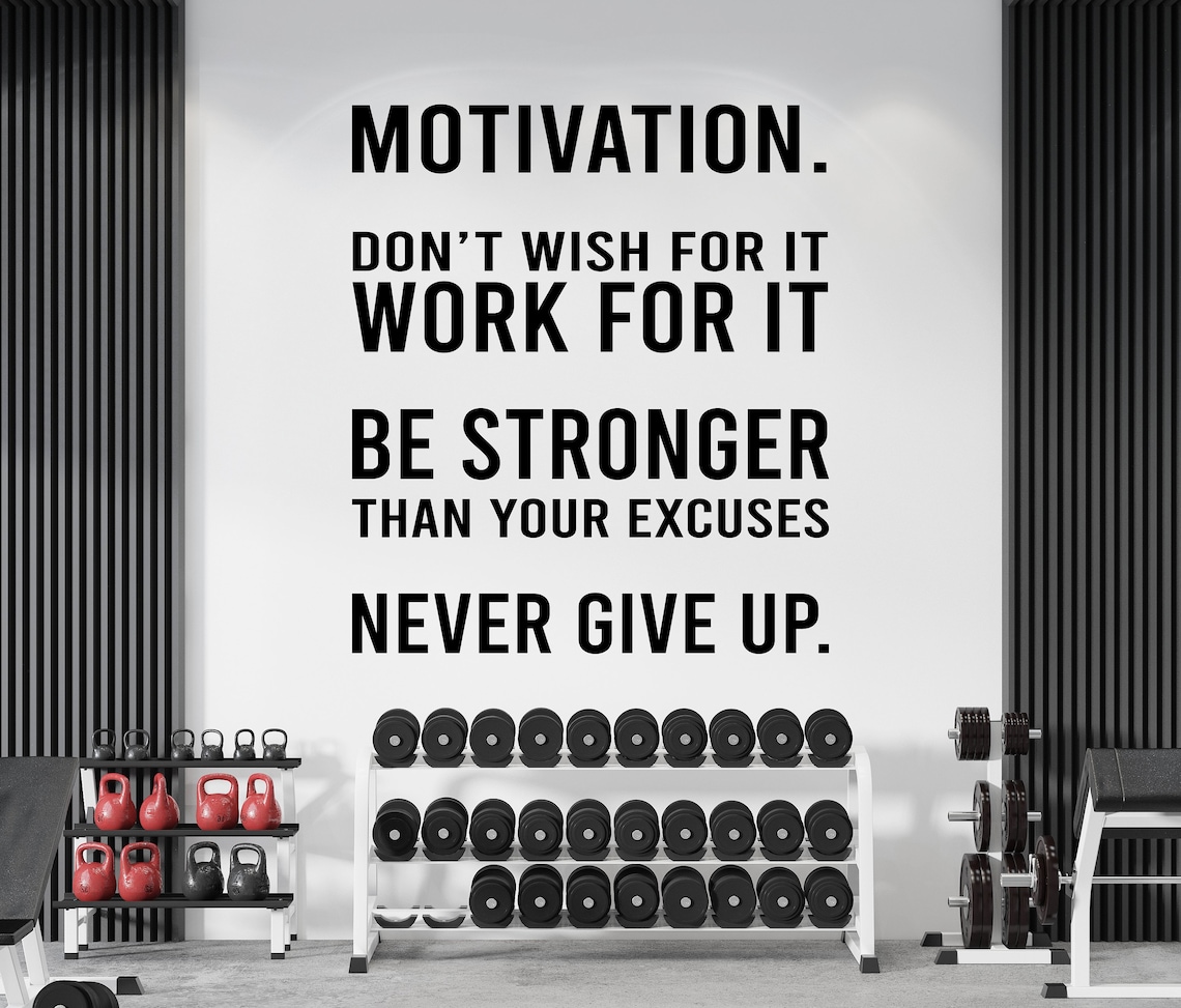 Gym Quotes Wall Decal Gym Wall Decor Sport Motivation Workout - Etsy
