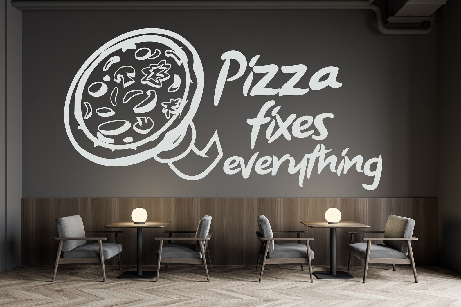 Pizza Wall Decal Pizzeria Wall Sticker Pizza Wall Sticker Food - Etsy