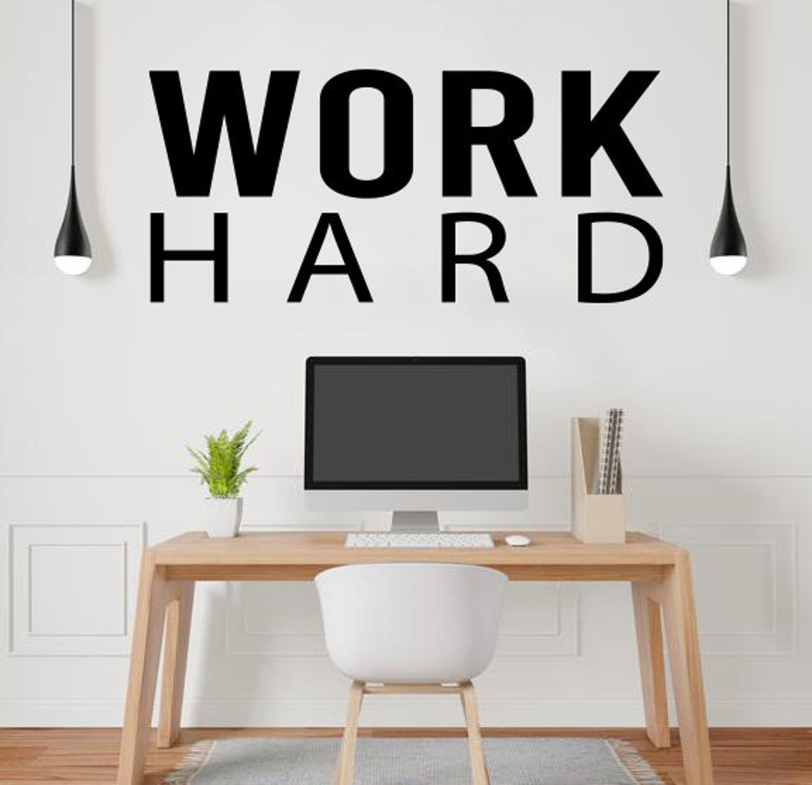 Work Hard Wall Decaloffice Decal Office Wall Artoffice - Etsy