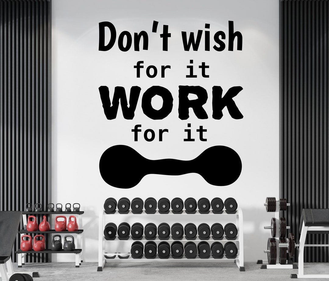 Gym Quotes Wall Decal Gym Wall Decor Sport Motivation Workout Wall Art ...