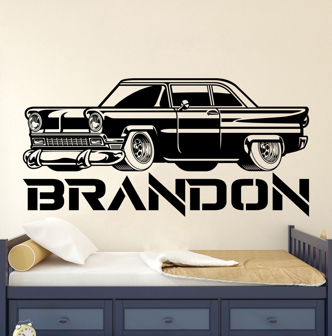 Car Wall Decal Boys Wall Art Car Wall Decals Monogram Vinyl Wall Decals ...