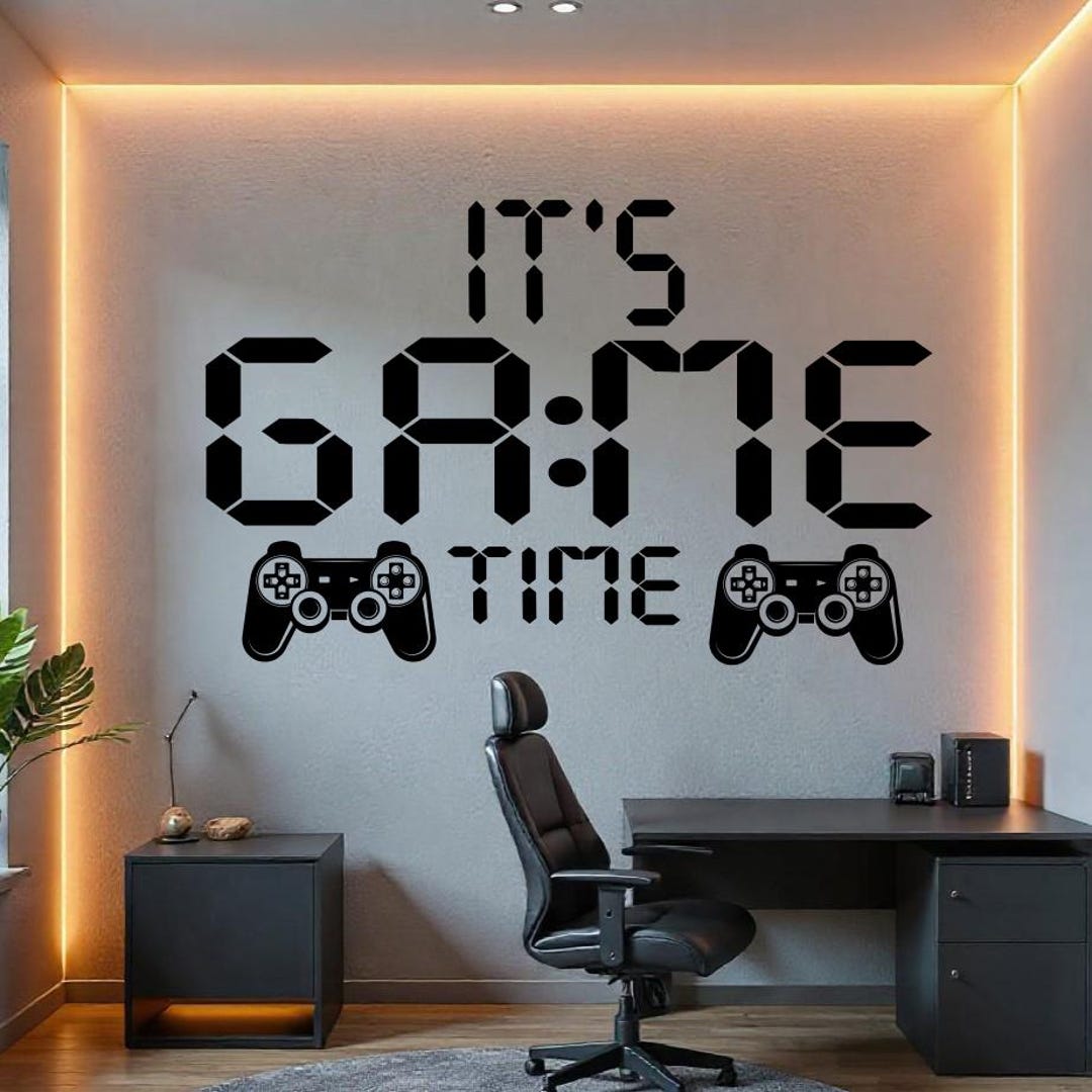 Gamer Wall Decal, Eat Sleep Game, Wall Sticker, Controller, Video Game ...