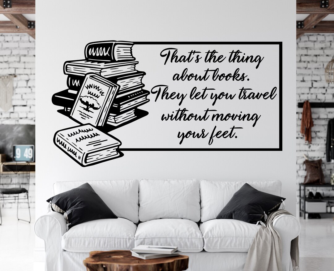 Book Wall Decal Book Wall Sticker Reading Book Decal Book Wall - Etsy UK