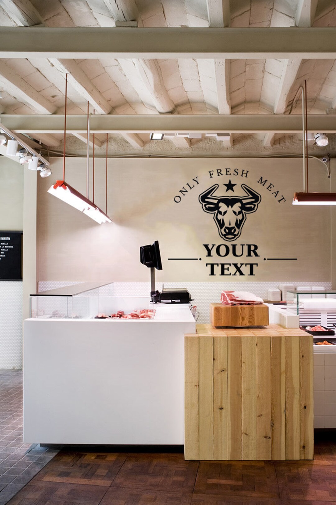 Personalized Meat Shop Wall Decal Meat Wall Decal Fresh Meat Sticker ...