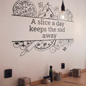 Pizza Wall Decal | Decorations for Restaurant | Vinyl Sticker for ...