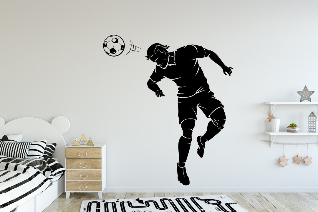 Football Player Wall Decal,soccer Wall Art,football Player Wall Sticker ...
