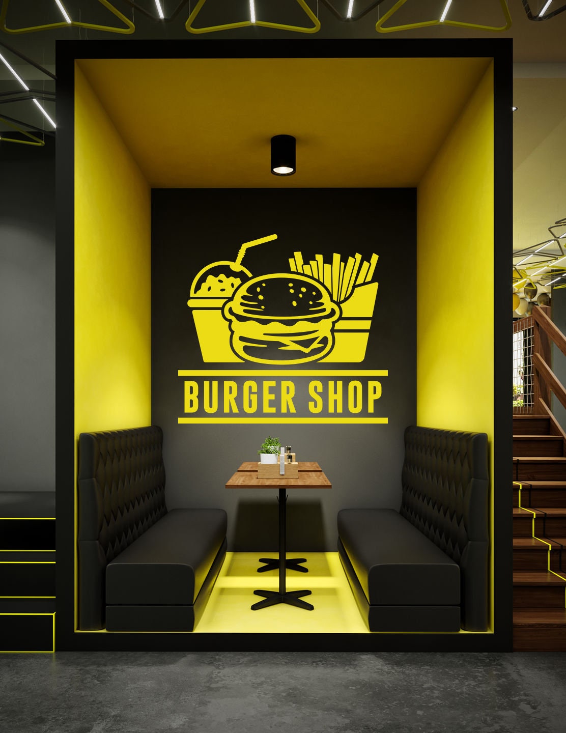 Fast Food Restaurant Wall Design