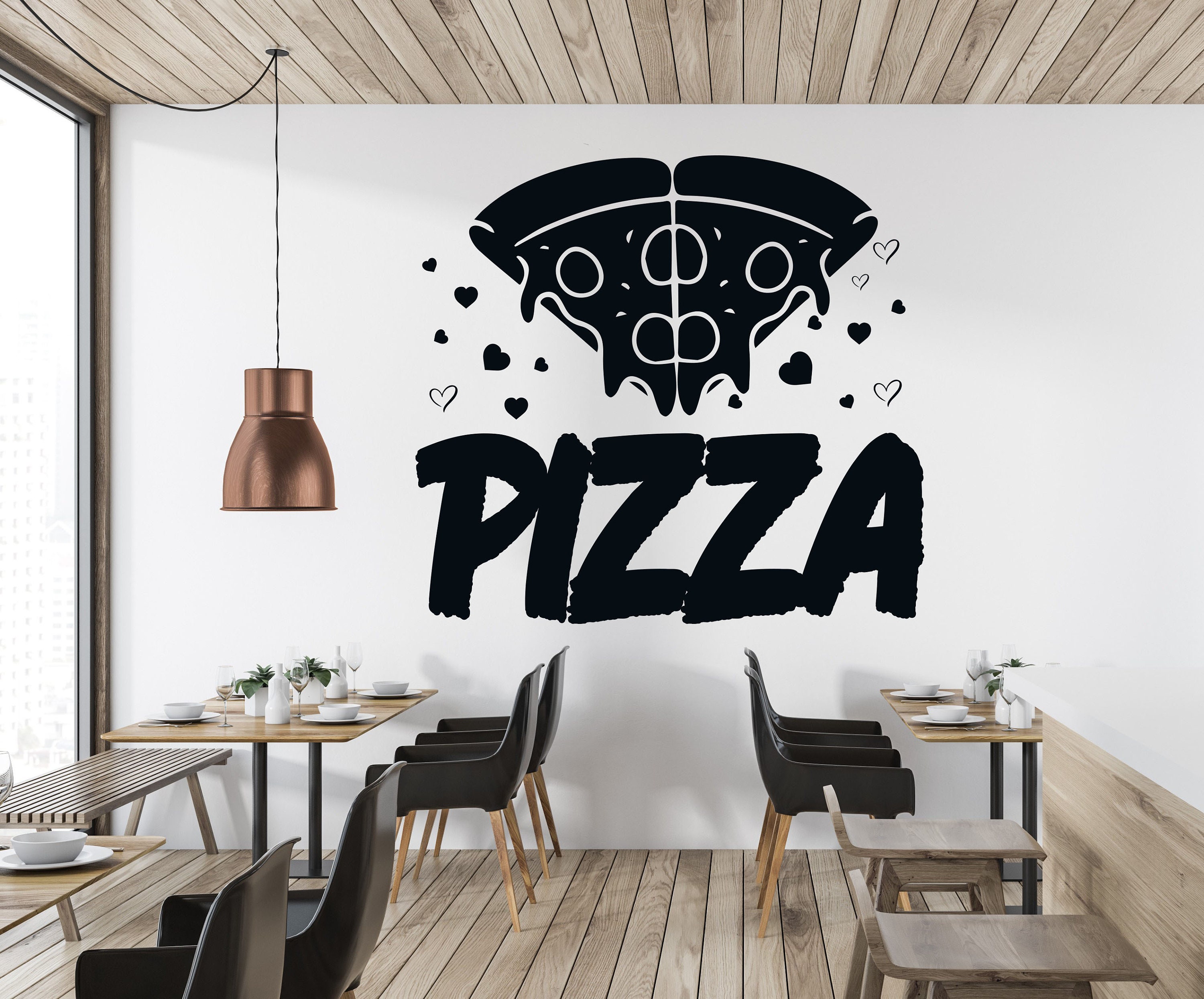 Pizza Wall Decal | Decorations for Restaurant | Vinyl Sticker for ...