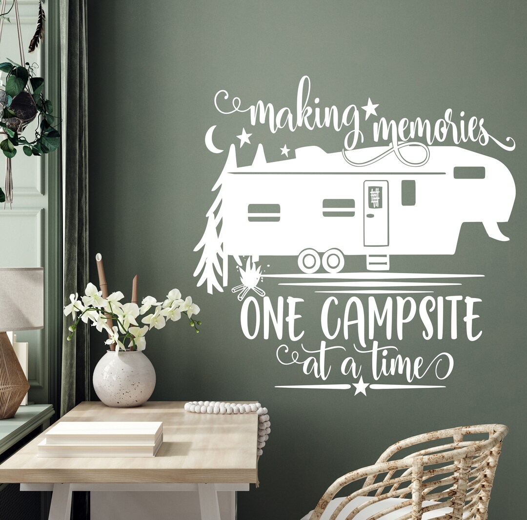 One Campsite Decal Adventure Wall Decal Campfire Wallstickers ...