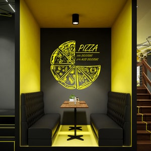 Pizza Wall Decal Pizzeria Wall Sticker Pizza Wall Sticker Food Lover ...