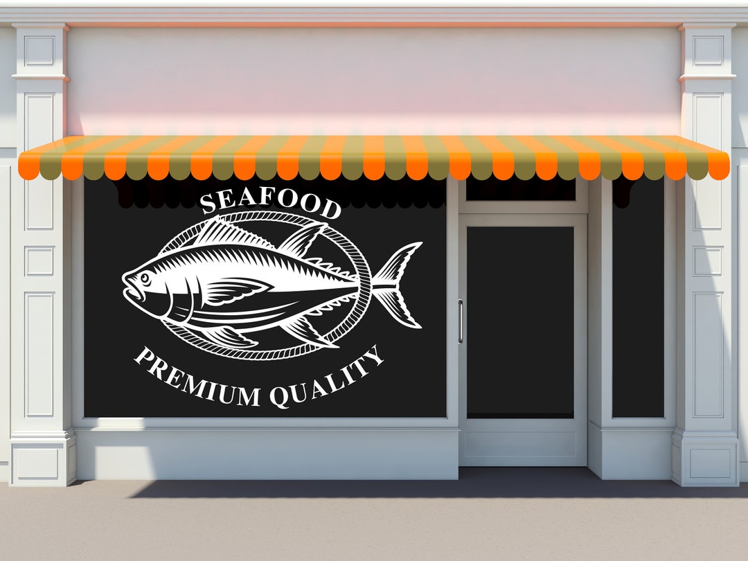 Fish Shop Window Decal-wall Decor Seafood Restaurant-fishing Shop ...
