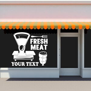 Personalized Meat Shop Wall Decal Meat Wall Decal Fresh Meat Sticker ...