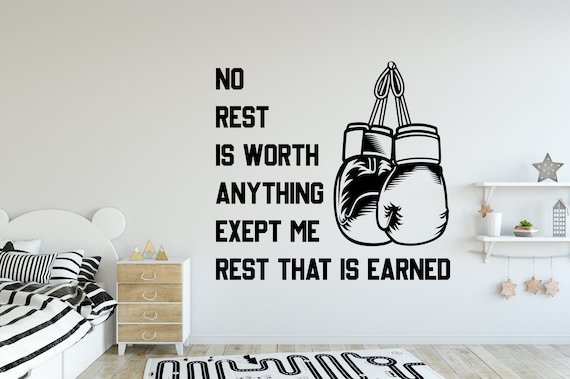 Boxing Quotes Wall Decal Boys Wall Sticker Boxing Wall Art MMA | Etsy