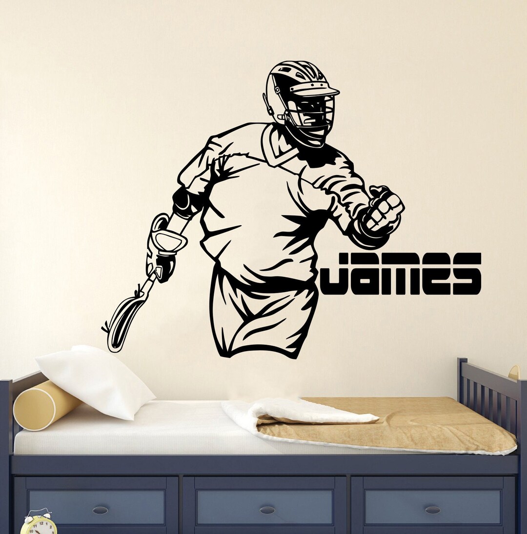 Personalized Lacrosse Wall Decal Lacrosse Wall Sticker Sport Wall Art ...