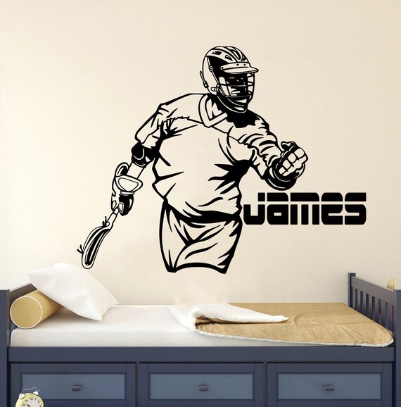 Personalized Lacrosse Wall Decal Lacrosse Wall Sticker Sport | Etsy