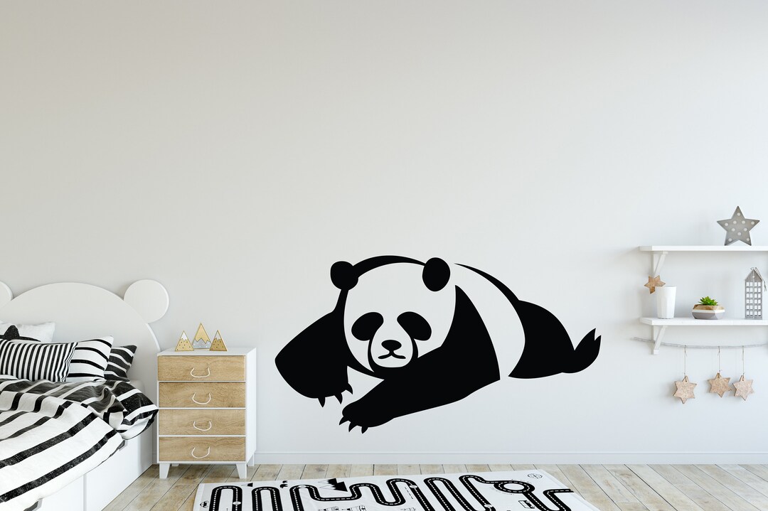 Panda Wall Decal Panda Wall Art Panda Wall Decor Panda Vinyl Sticker ...