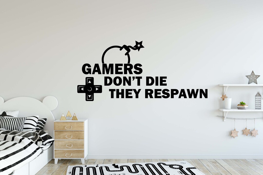 Gamer Wall Decal, Game Quotes Decal , Wall Sticker, Controller, Video ...