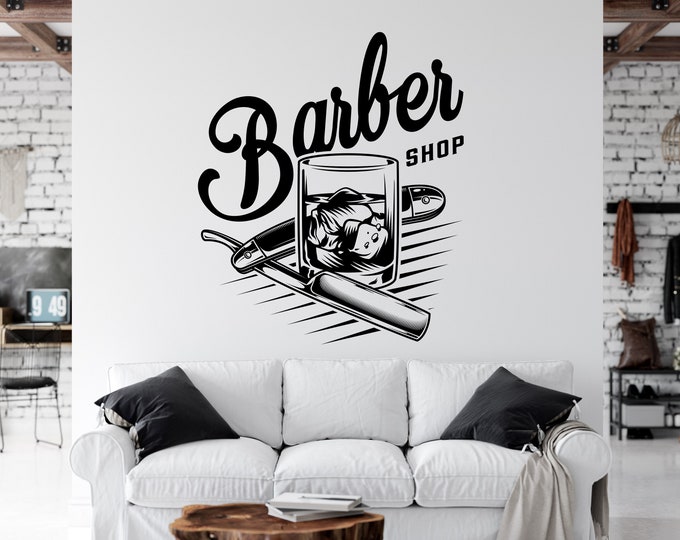Barber V3 Clippers Scissors Quote Wall Decal Art Sticker Vinyl Home ...