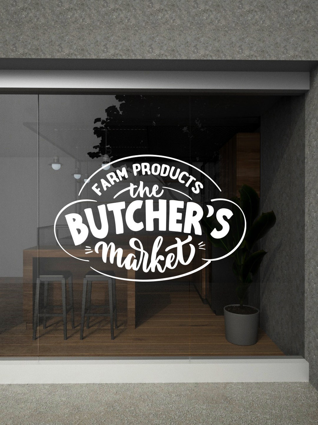 Butchery Wall Decal Meat Wall Decal Fresh Meat Sticker Butchery Wall ...