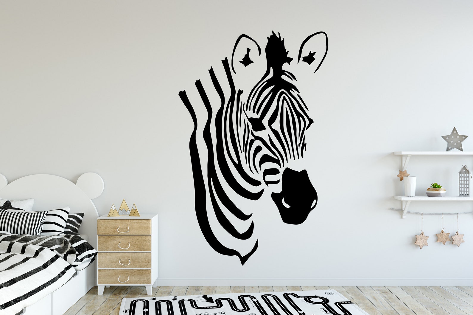 Zebra Wall Decal Animal Wall Sticker Wild Animal Decal Zebra - Etsy