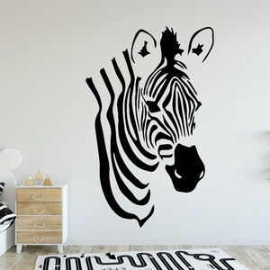 Zebra Wall Decal Animal Wall Sticker Wild Animal Decal Zebra Wall ...