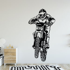 Motorcycle Wall Decal Racing Bike Wall Art Wall Decal Motocross Wall ...