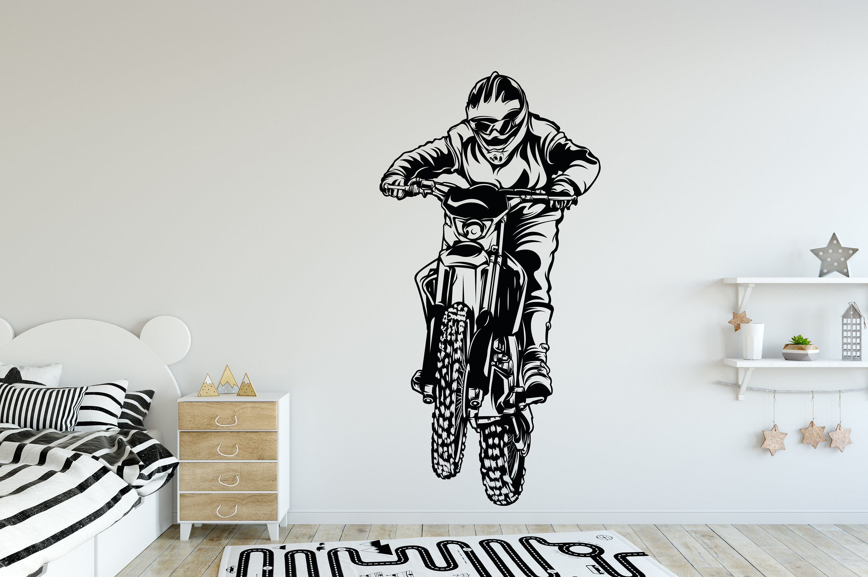 Motorcycle Wall Decal Racing Bike Wall Art Wall Decal - Etsy