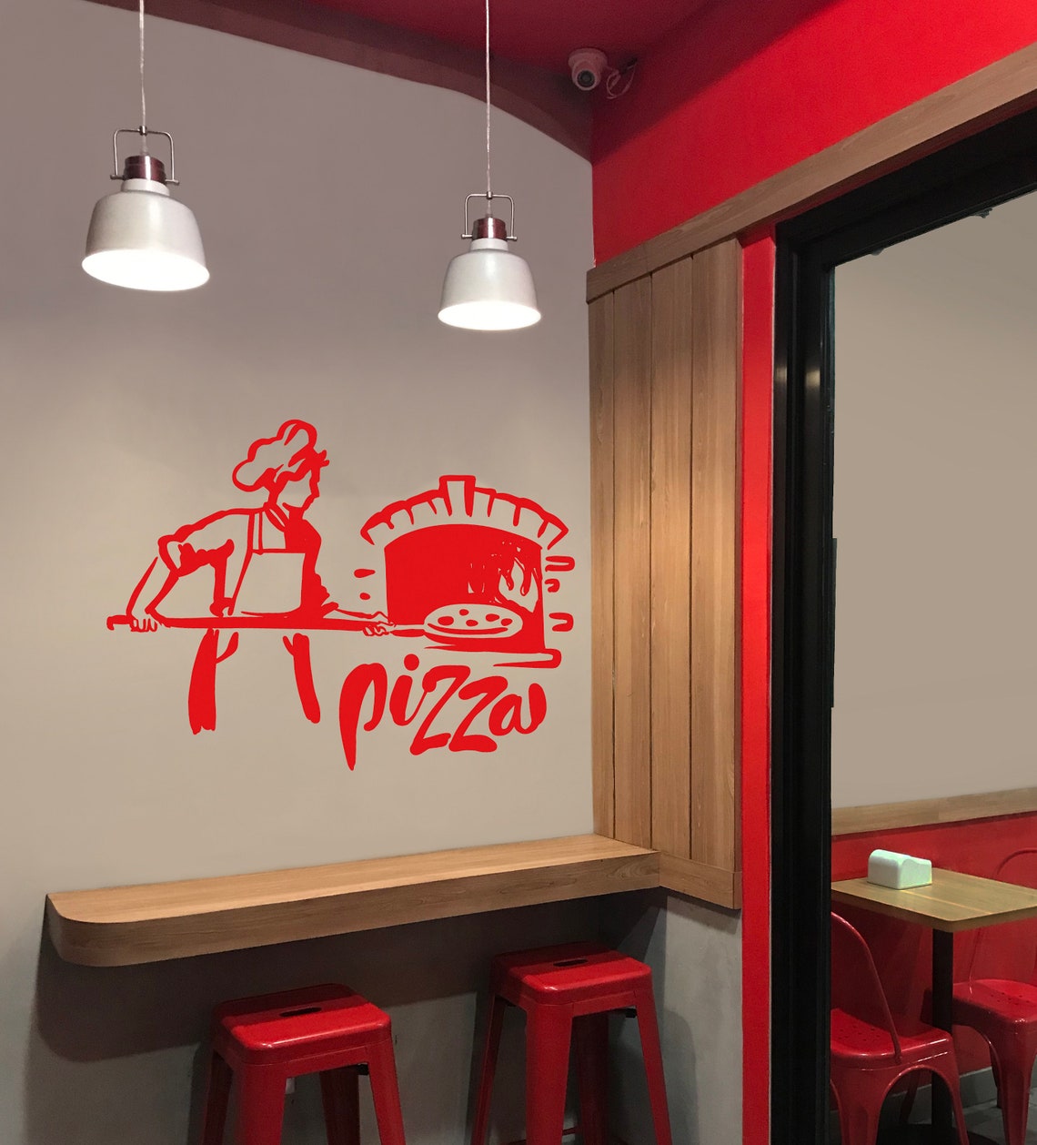 Pizza Wall Decal Pizzeria Wall Sticker Pizza Wall Sticker Food Lover ...