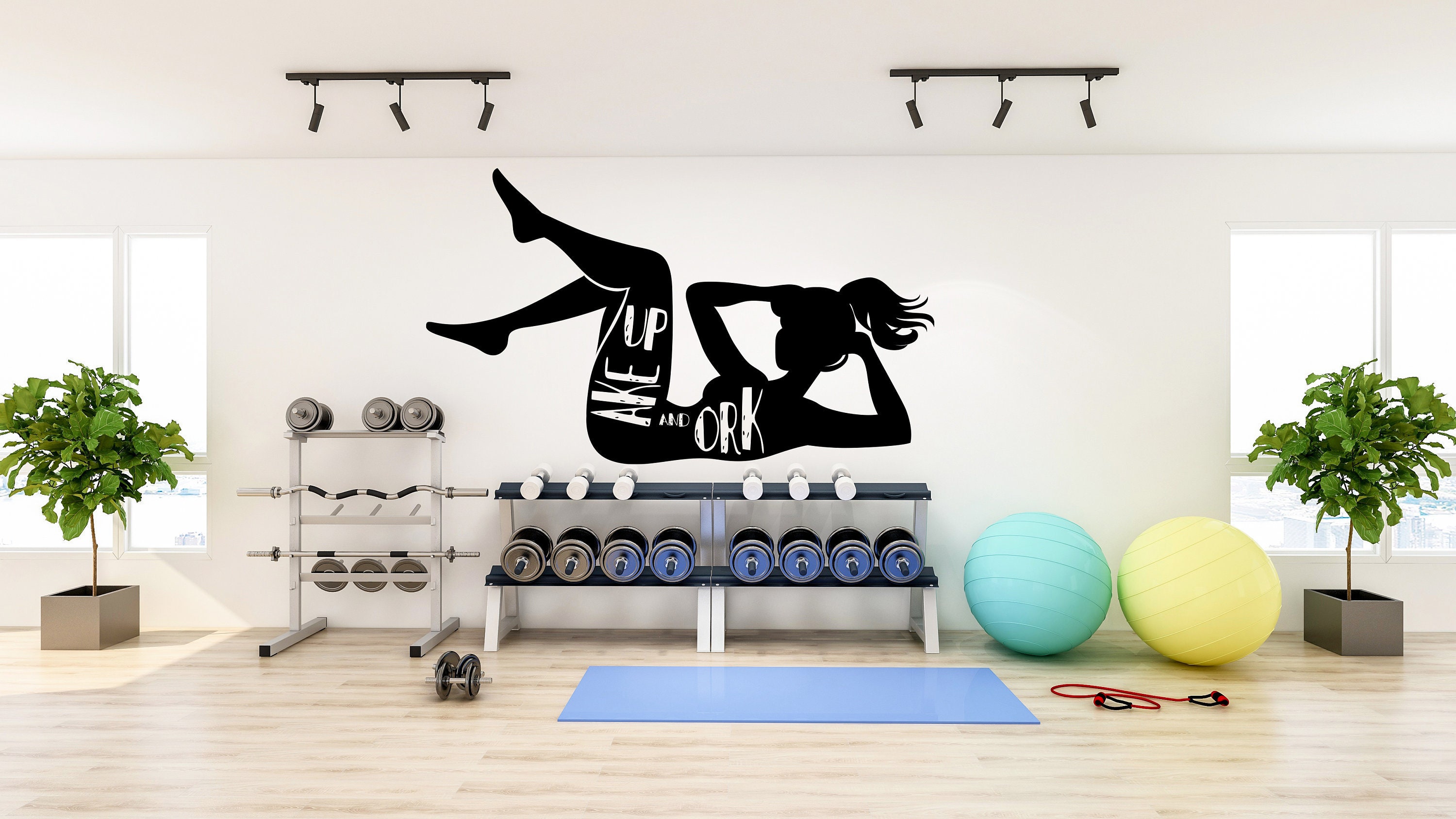 Gym Wall Decal Gym Wall Decor Sport Motivation Workout Wall Art Fitness ...