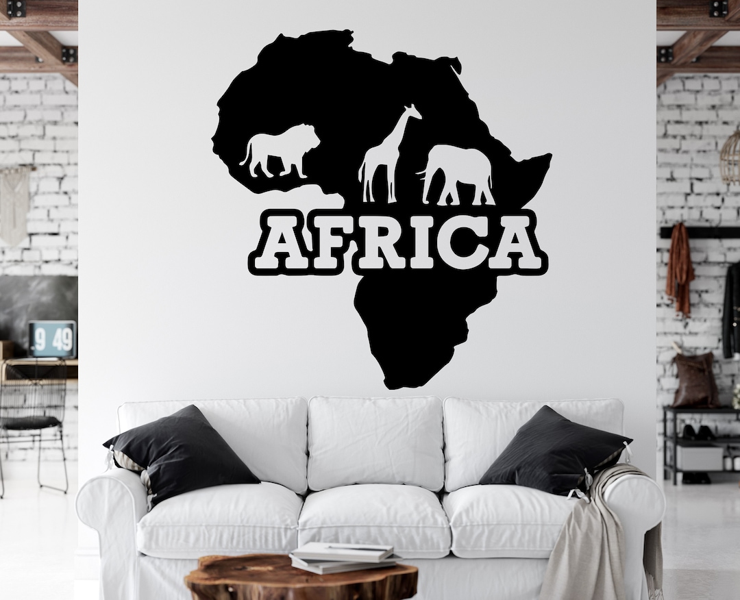 Mapa African Wall Decal Africa Wall Sticker Africa Wall Decal Africa ...