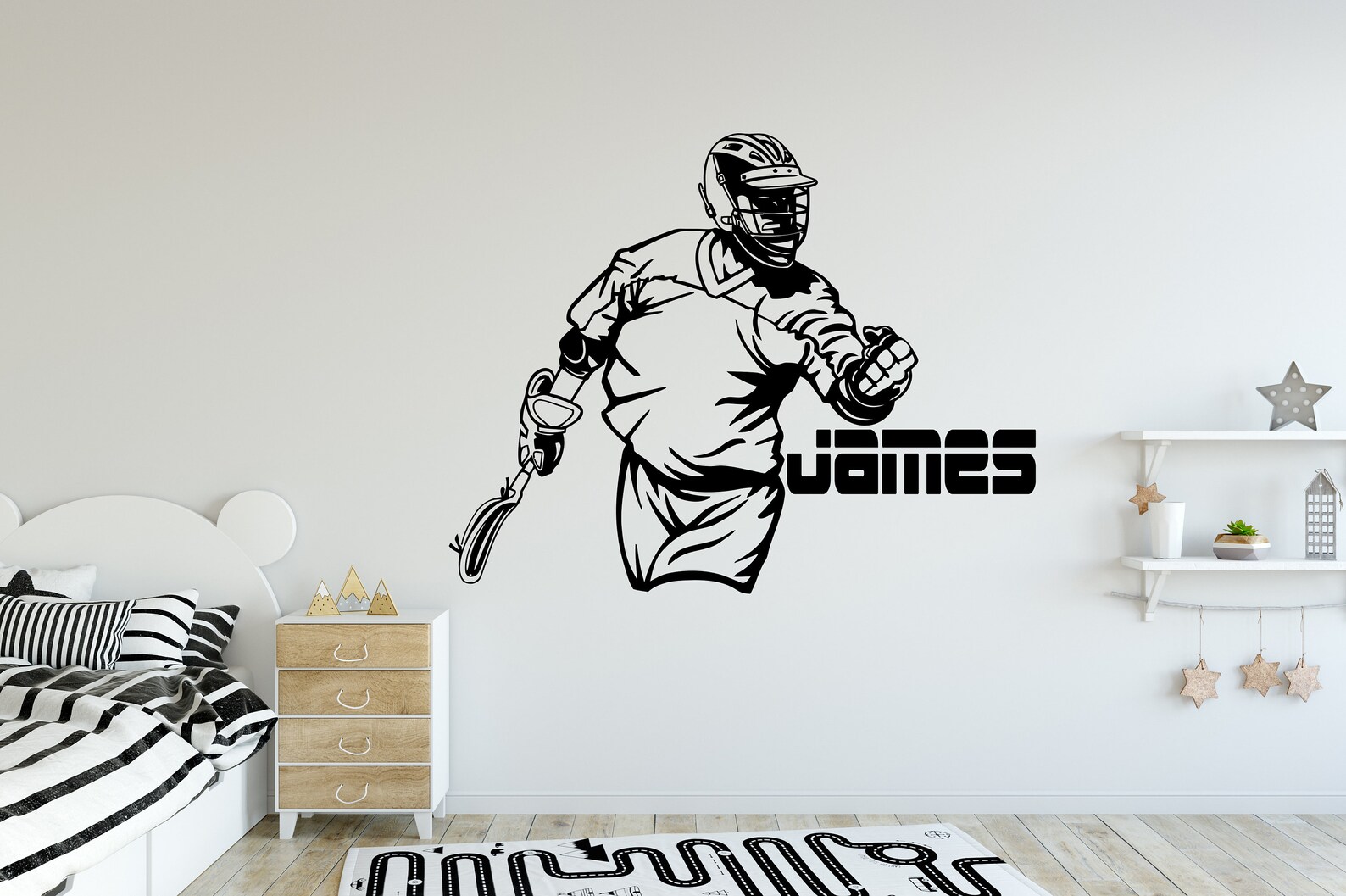 Personalized Lacrosse Wall Decal Lacrosse Wall Sticker Sport - Etsy