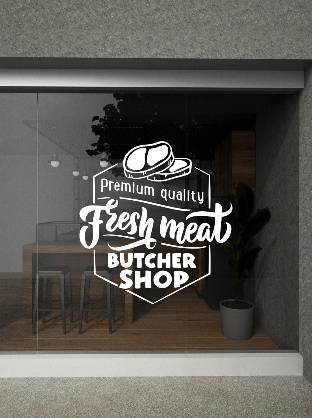 Butchery Wall Decal Meat Wall Decal Fresh Meat Sticker Butchery Wall ...
