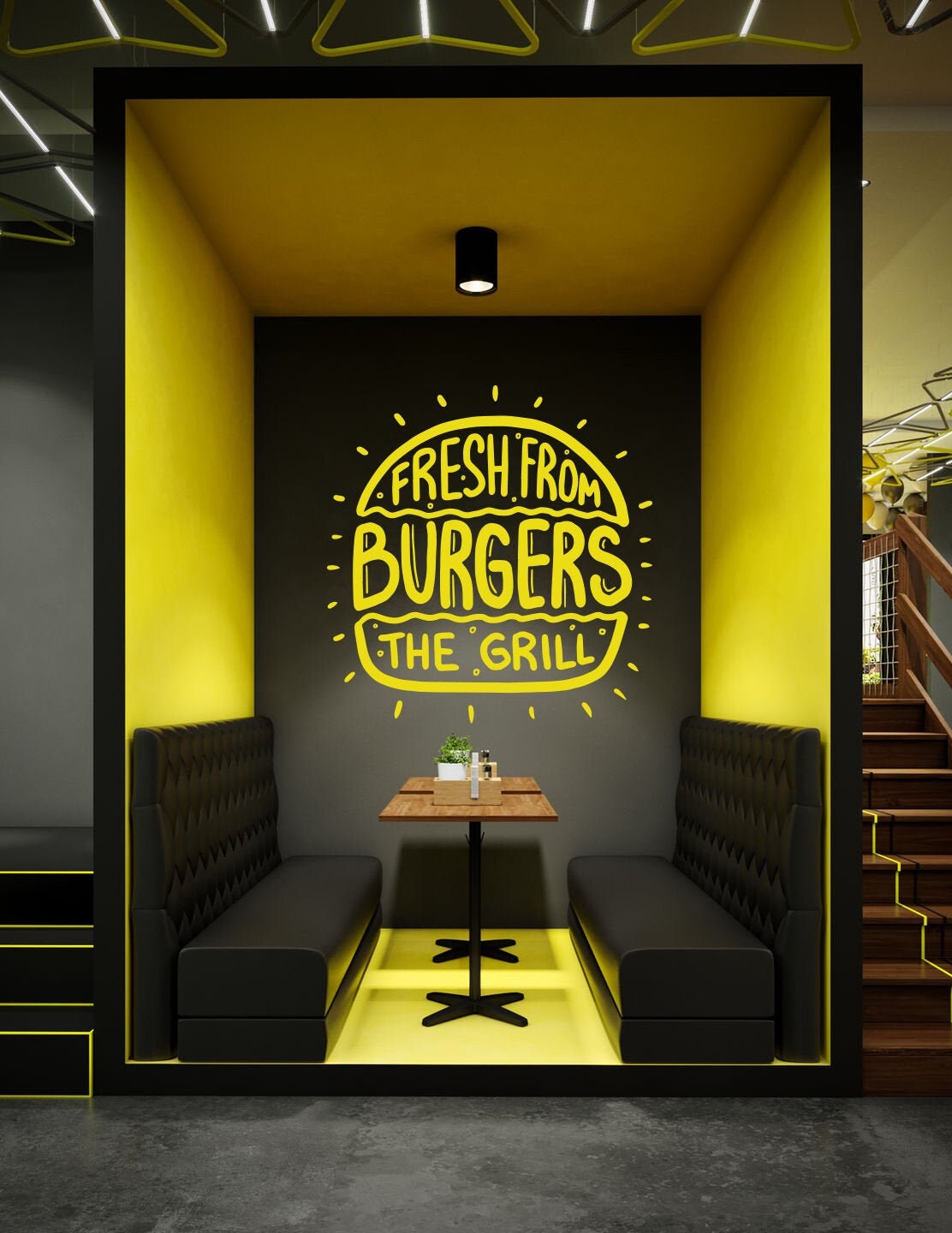 Burger Wall Decal Fast Food Wall Sticker Burger Wall Sticker Food Lover ...