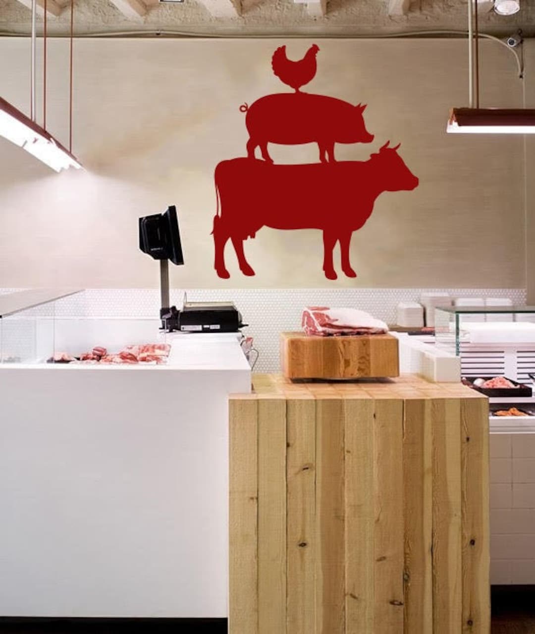 Butchery Wall Decal Meat Wall Decal Fresh Meat Sticker Butchery Wall ...