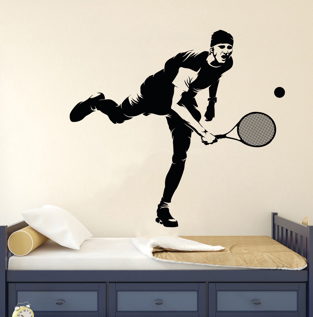 Tennis Decal Sports Decal Tennis Sticker Tennis Wall Decal Sports Wall ...