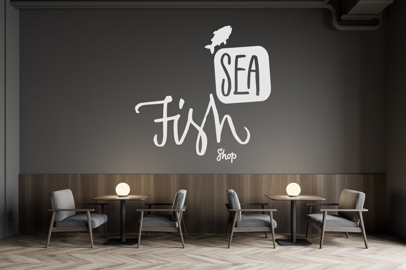 Seafood Wall Decal Fish Shop Decal Seafood Lovers Wall Decal Best ...