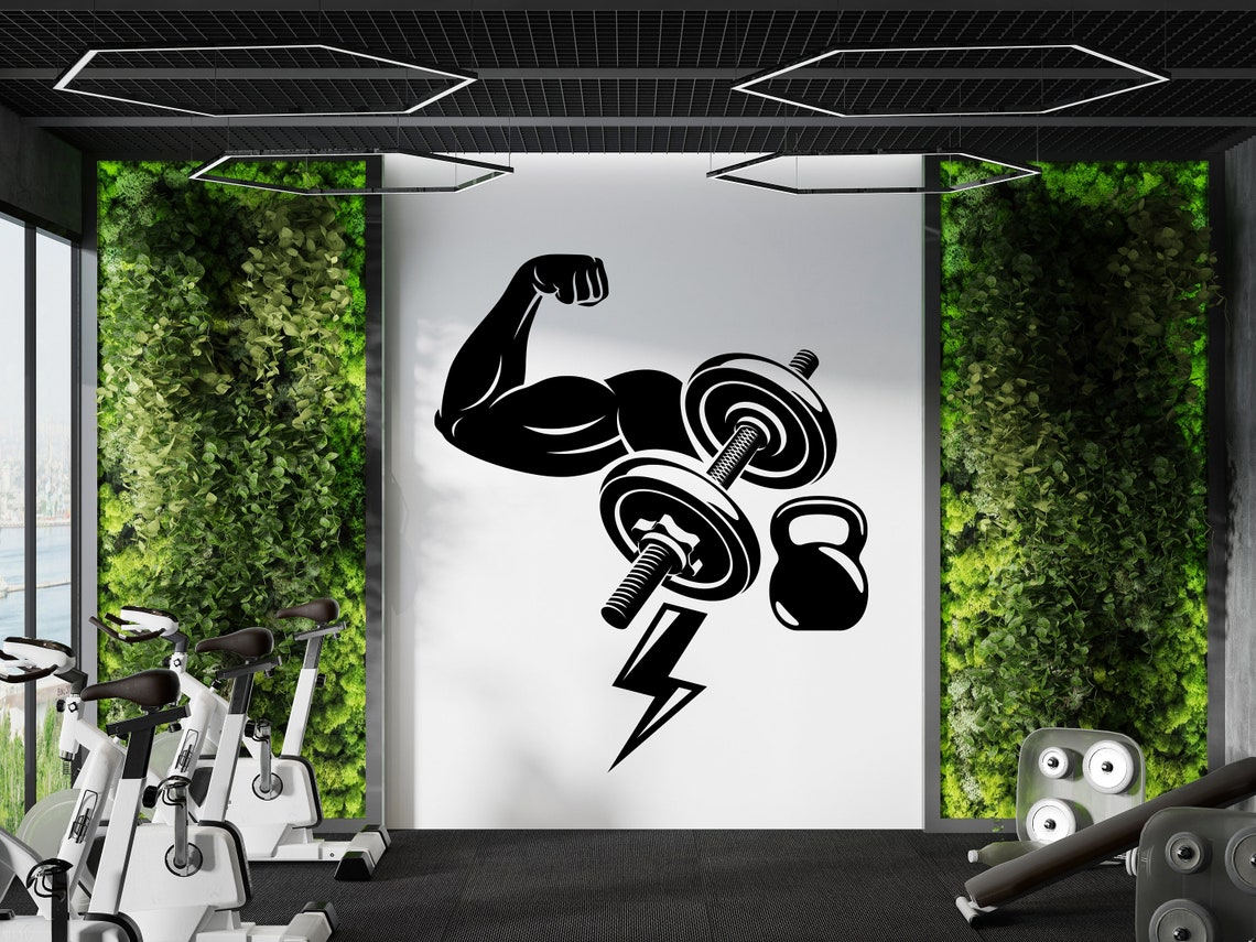 Gym Wall Decal Gym Wall Decor Sport Motivation Workout Wall Art Fitness ...