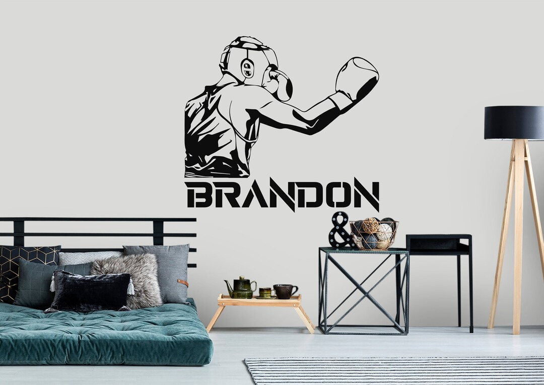 Boxing Personalized Wall Decal Boys Wall Sticker Boxing Wall Art MMA ...